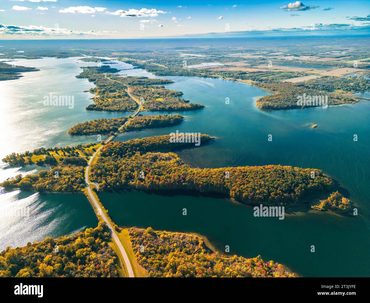 Aerial view of Long Sault Parkway, Canada Stock Photo - Alamy