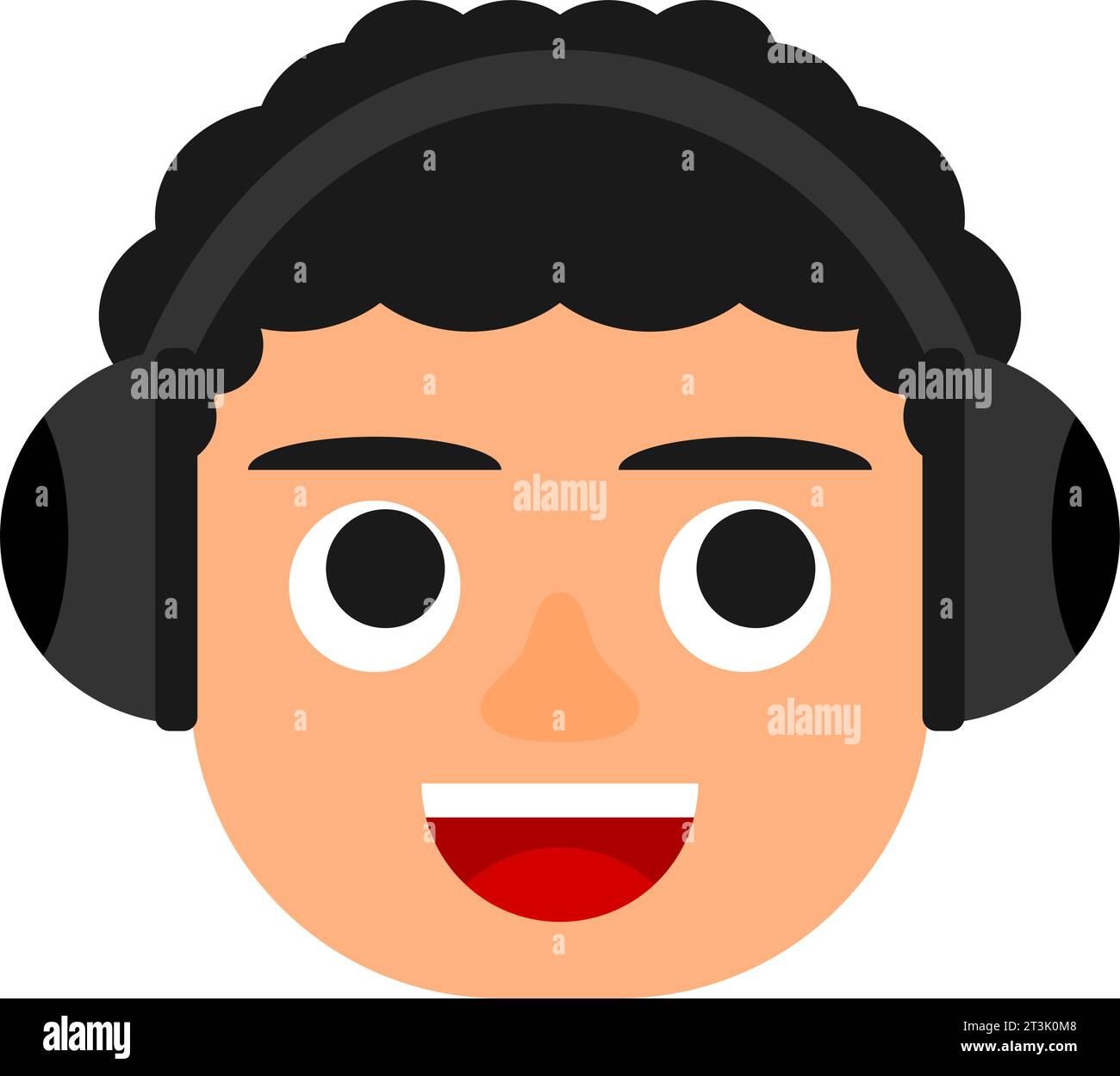 Cute boy listening to music. Cute boy emoji. Cute boy avatar Stock ...
