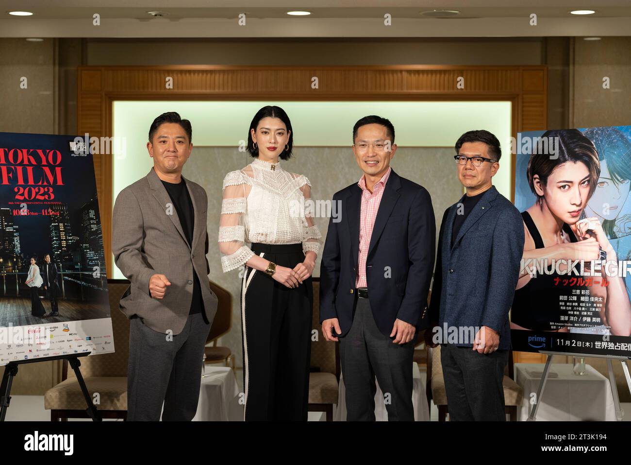 Tokyo, Japan. 25th Oct, 2023. (L-R) Director Chang, Actress Miyoshi ...