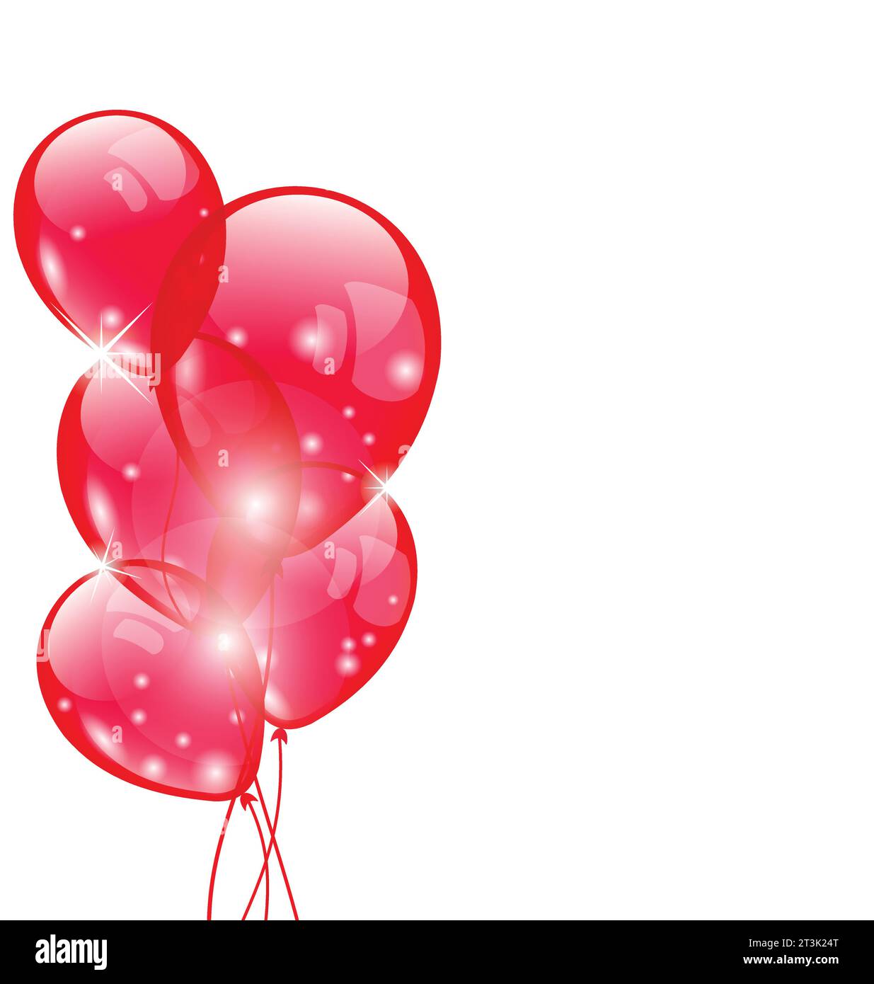 Flying red balloons isolated on white background Vector Image Stock ...