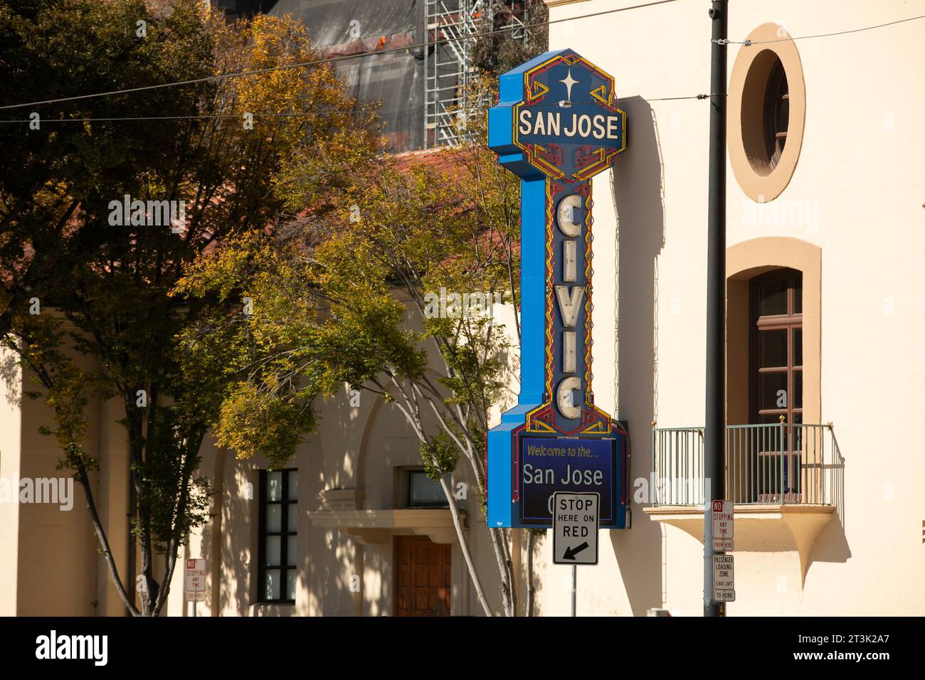 San Jose, California, USA - November 17, 2021: Afternoon sunlight ...