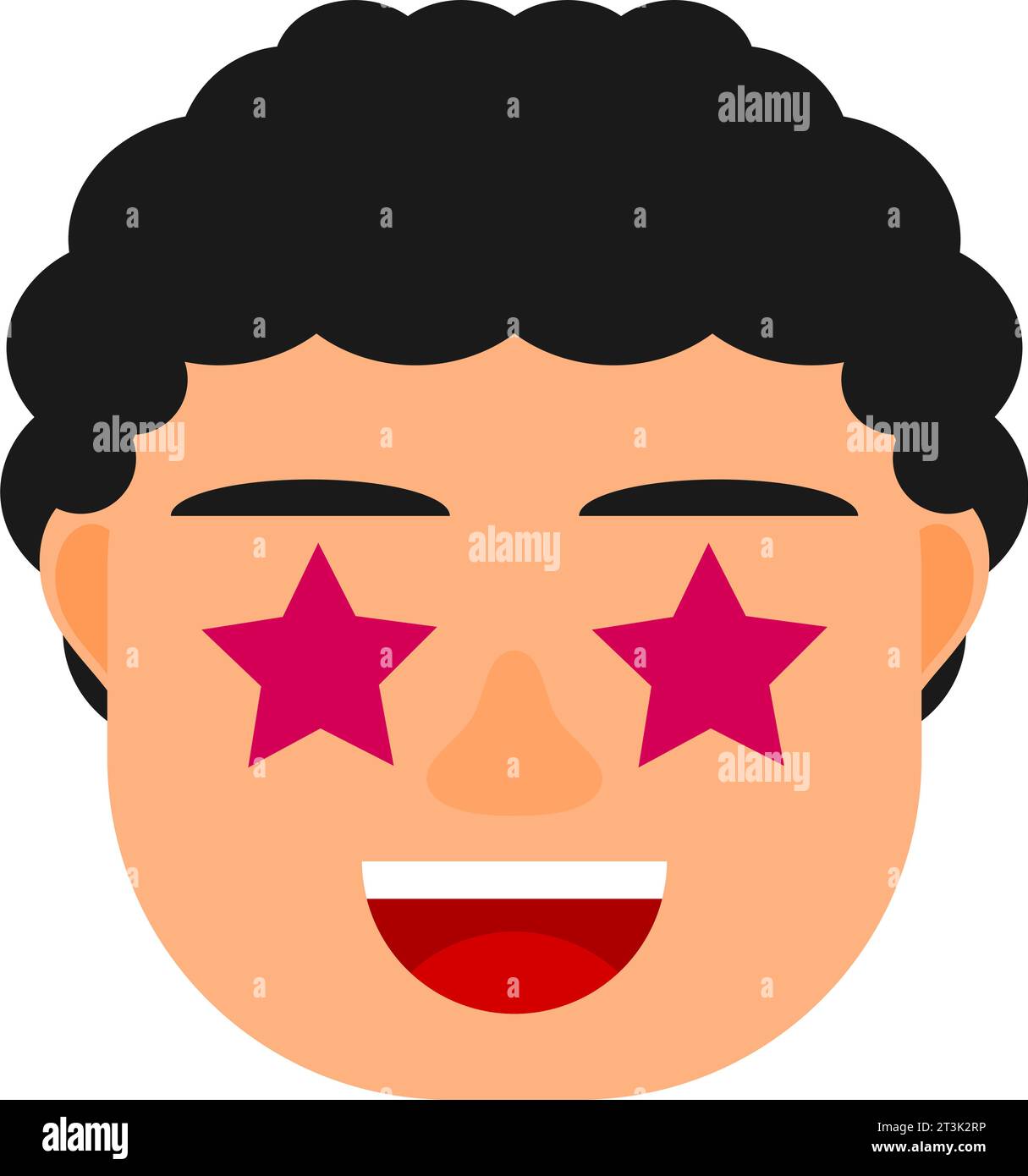 Cute boy with stars in the eyes. Cute boy emoji. Cute boy avatar Stock ...