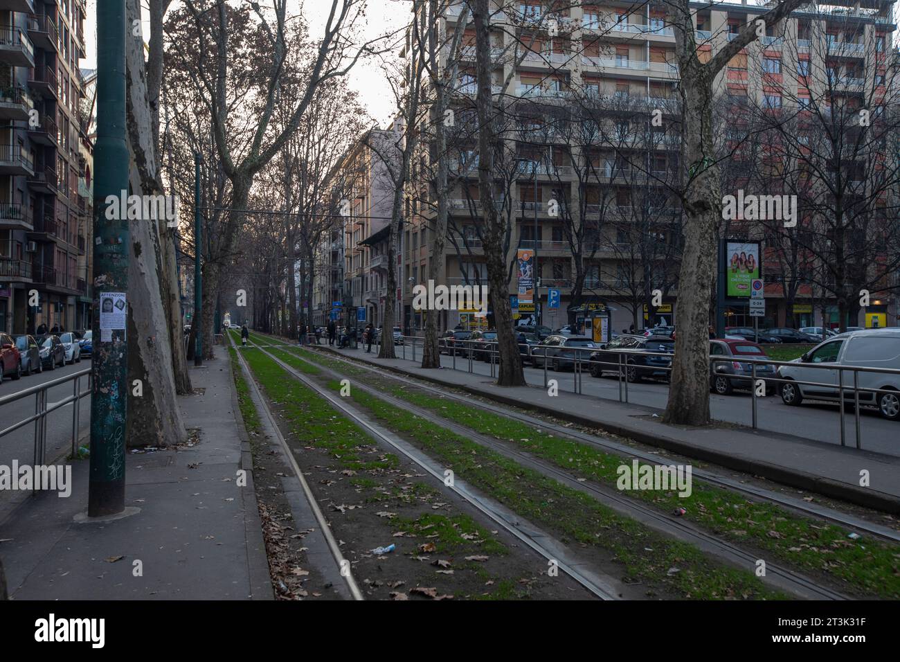 Milan, Italy: City tram line in Milan Stock Photo - Alamy