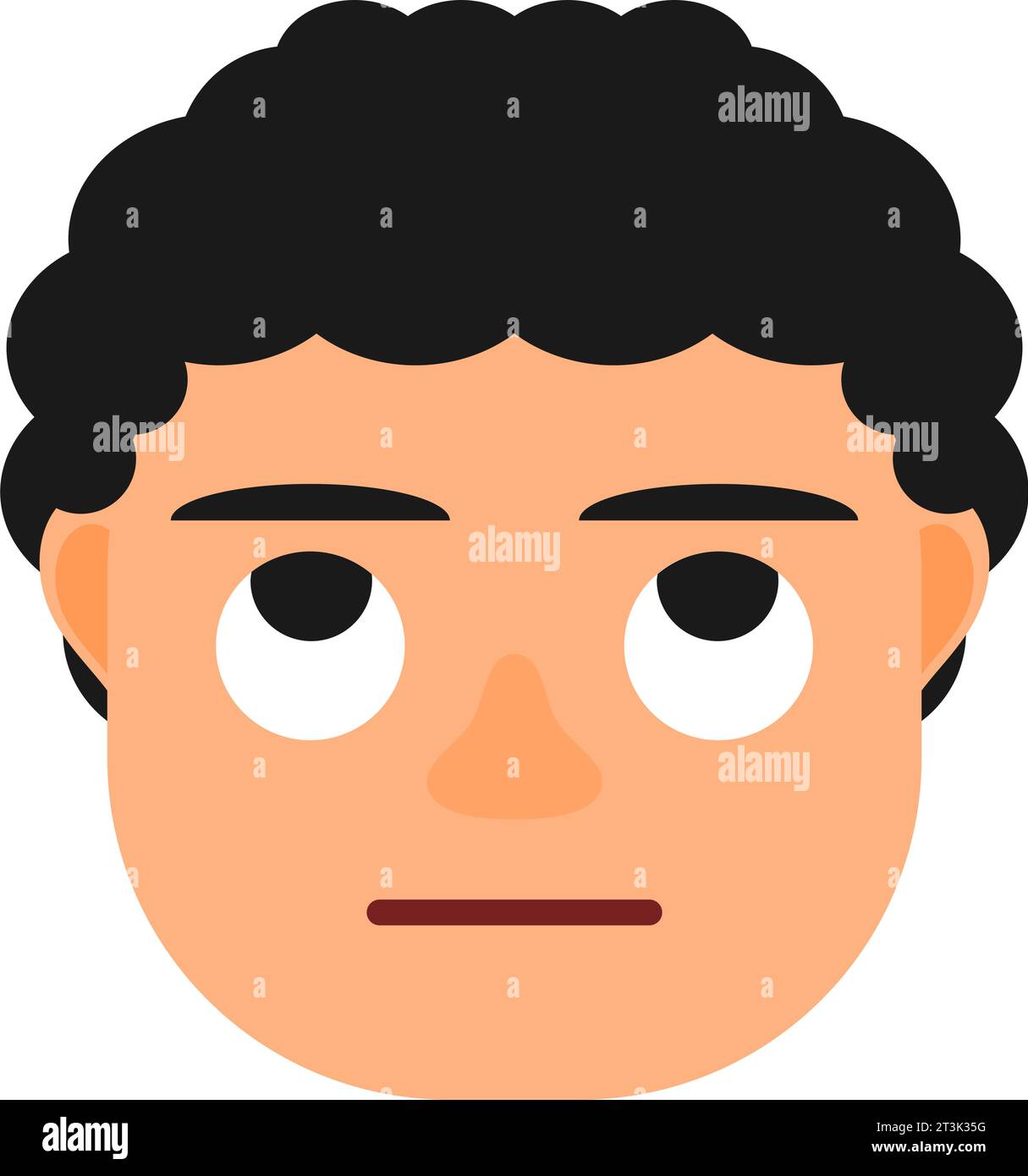 Cute boy bored. Cute boy emoji. Cute boy avatar Stock Vector Image ...