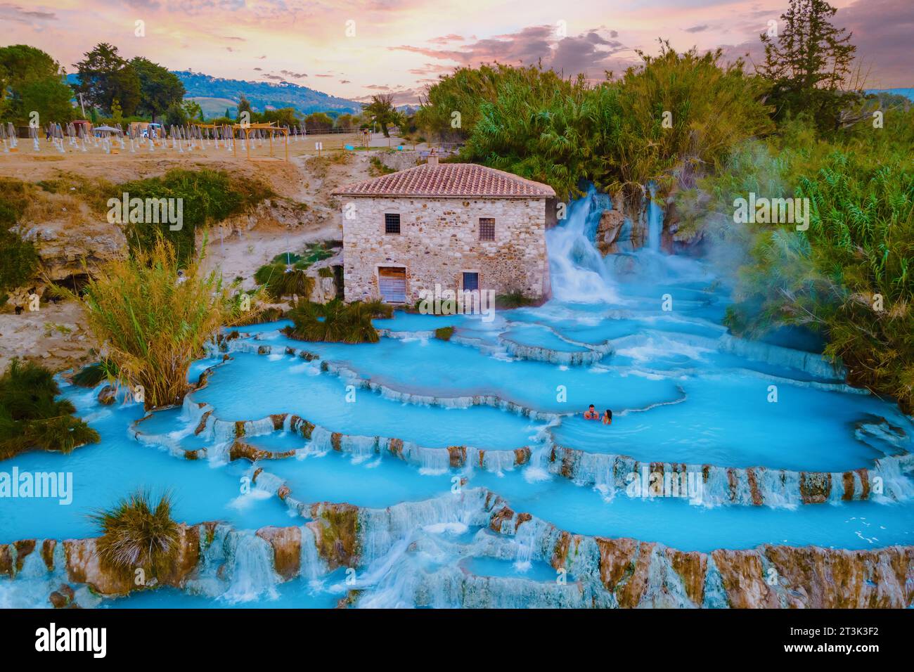 Toscane Italy, a natural spa with waterfalls and hot springs at ...