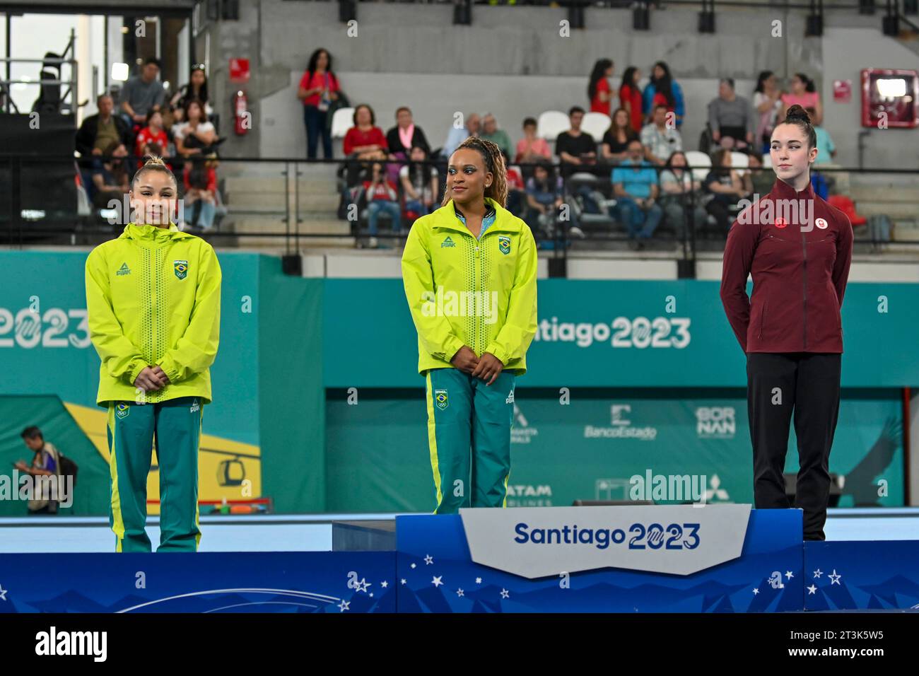 Santiago, Chile. 25th Oct, 2023. ANDRADE Rebeca (BRA) (gold), SARAIVA ...