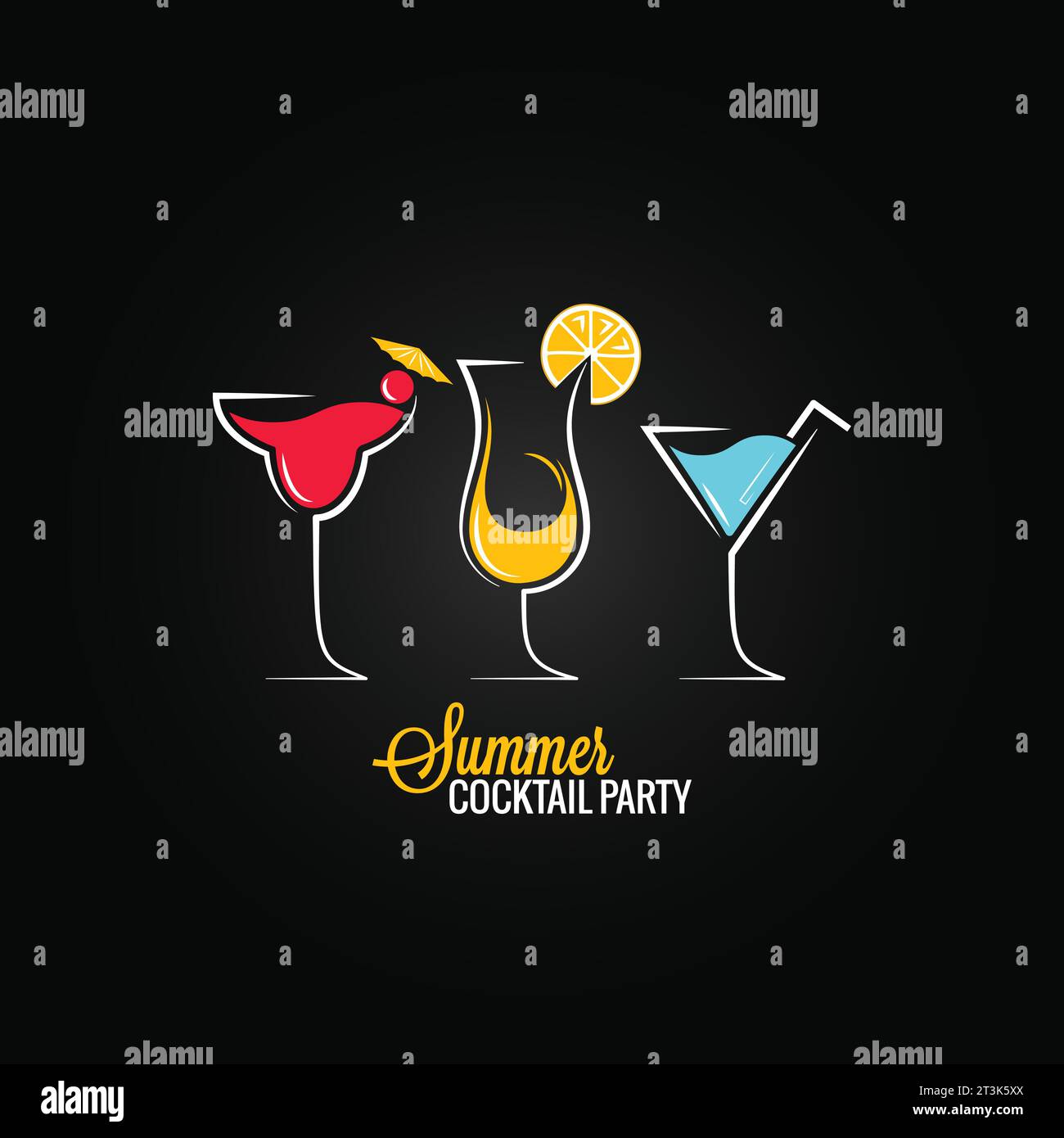 Cocktail summer party design menu background Vector Image Stock Vector ...