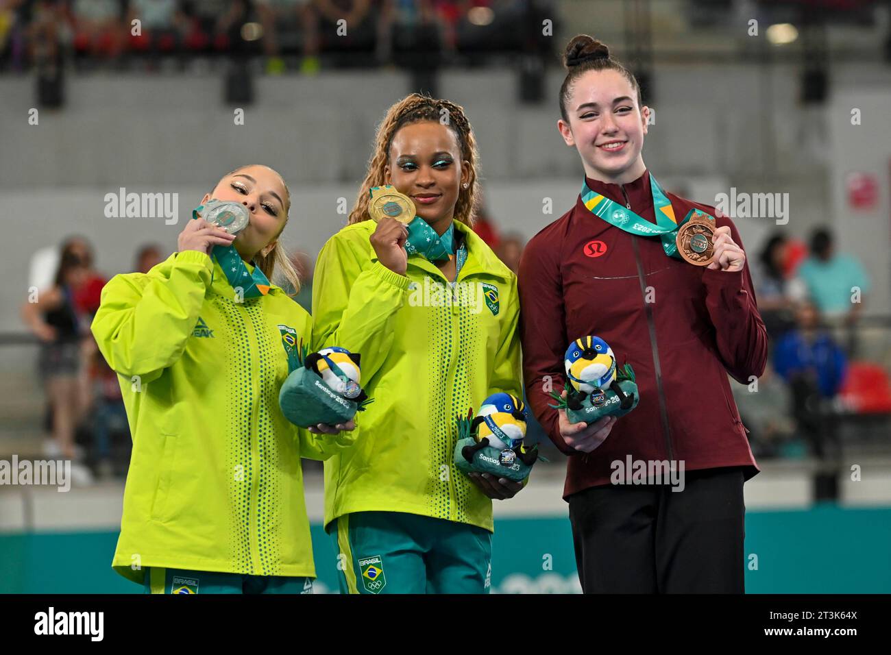 Santiago, Chile. 25th Oct, 2023. ANDRADE Rebeca (BRA) (gold), SARAIVA ...