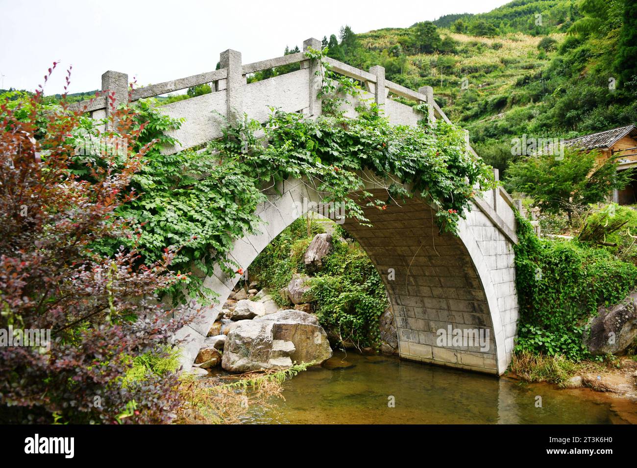 Photo of a stone bridge over a stream Stock Photo - Alamy
