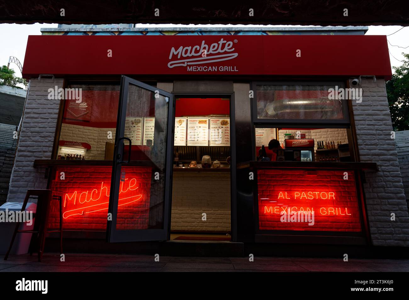 mexican grill named machete in the city of sofia, bulgaria, where the ...
