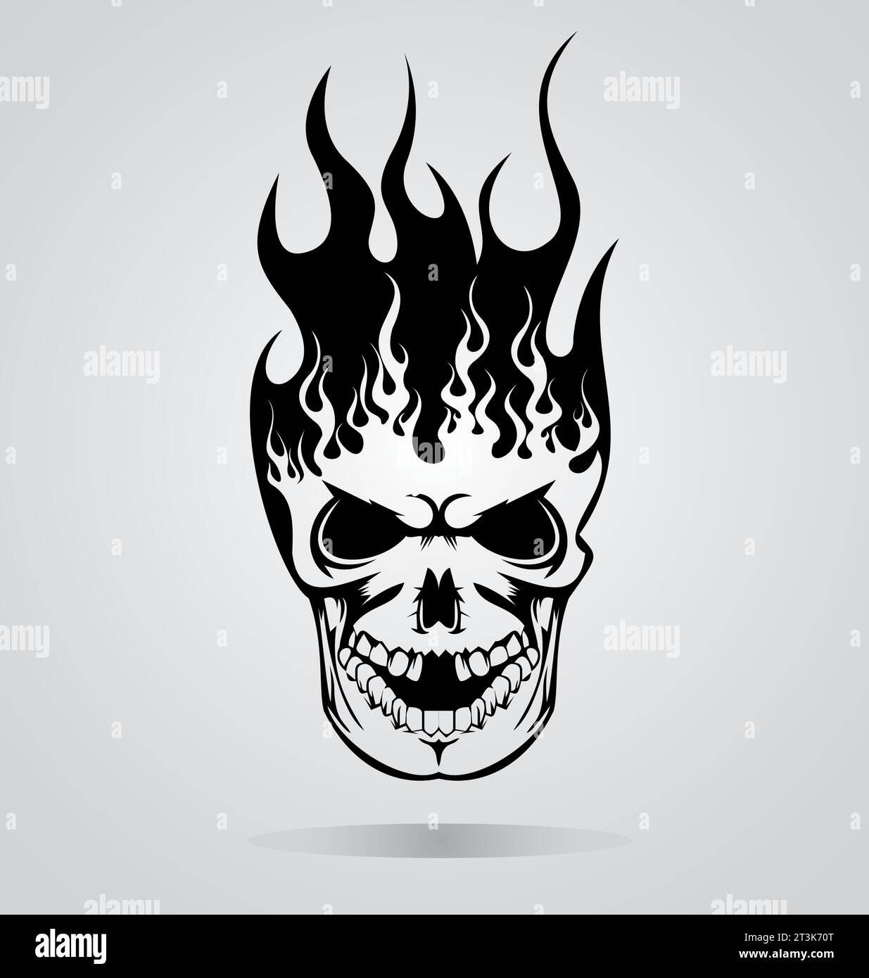 Flame tattoo vector image Black and White Stock Photos & Images - Alamy
