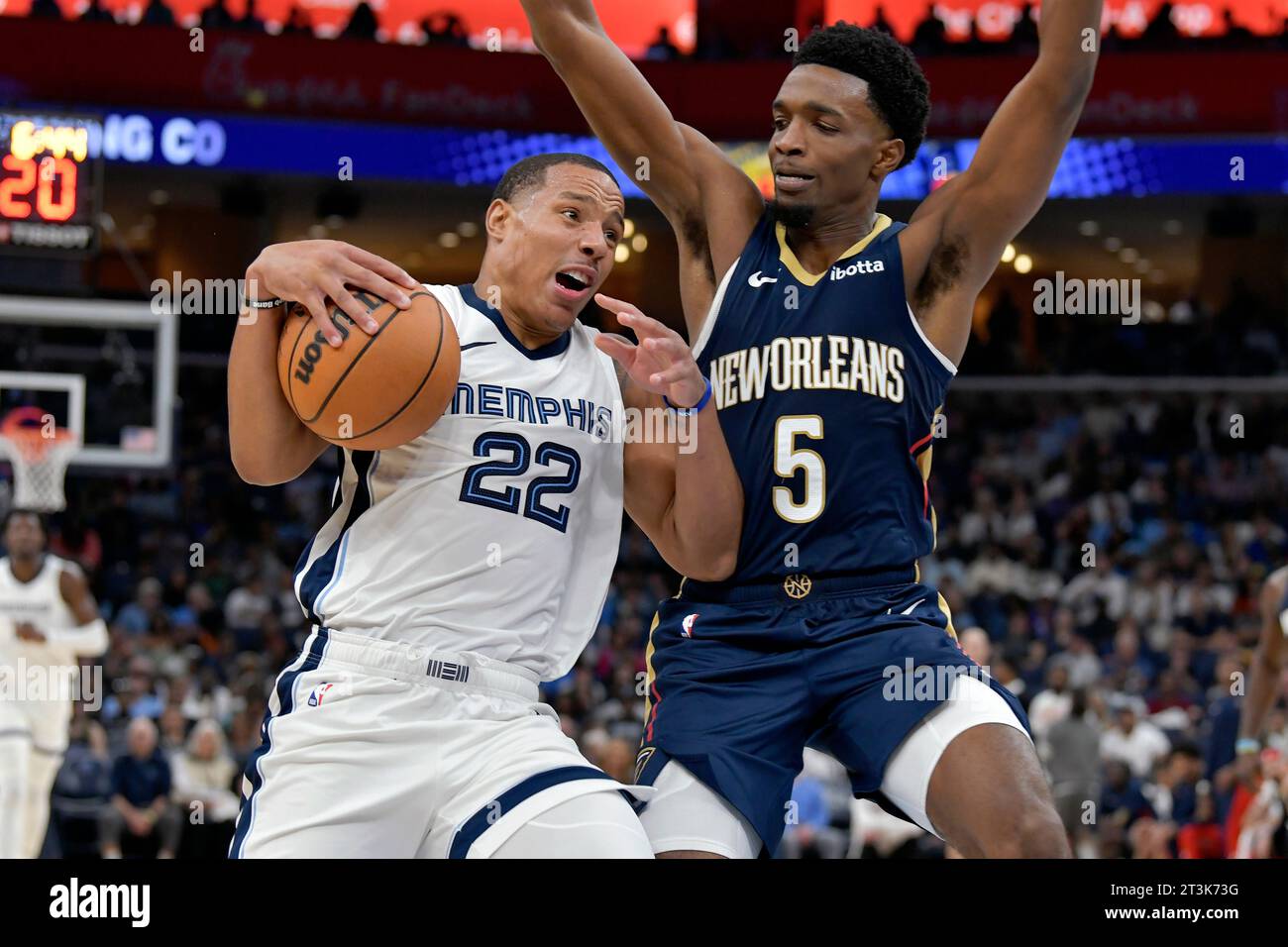 Memphis Grizzlies guard Desmond Bane (22) drives against New Orleans ...