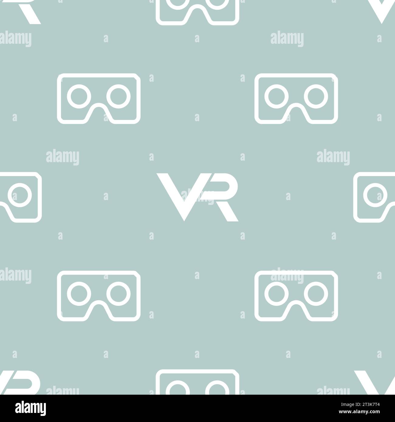 Seamless pattern with VR logos. Virtual reality light blue and white logos Stock Photo - Alamy