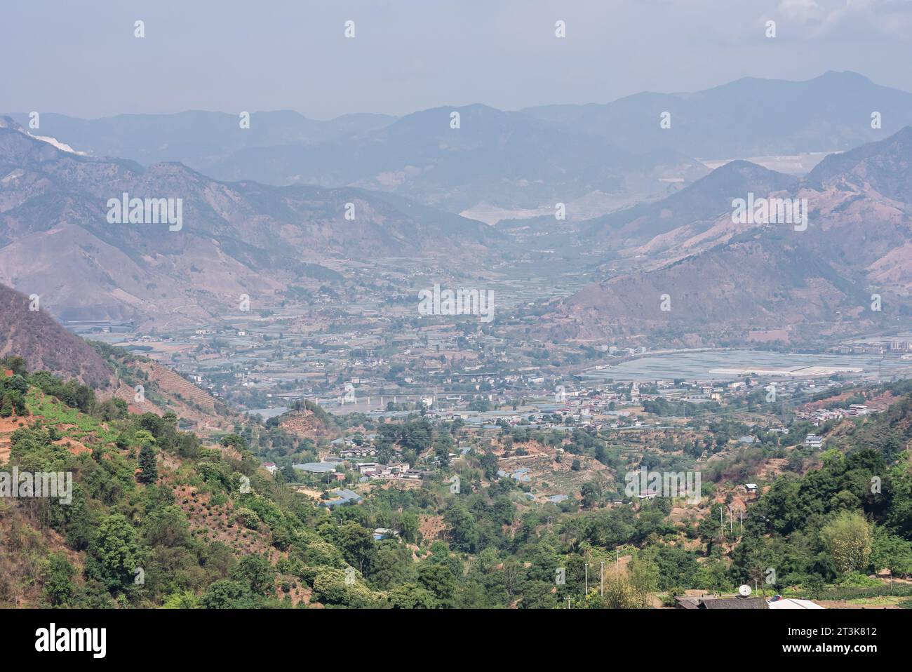 Aerial photo of the layout of Miyi County in Sichuan Province Stock ...
