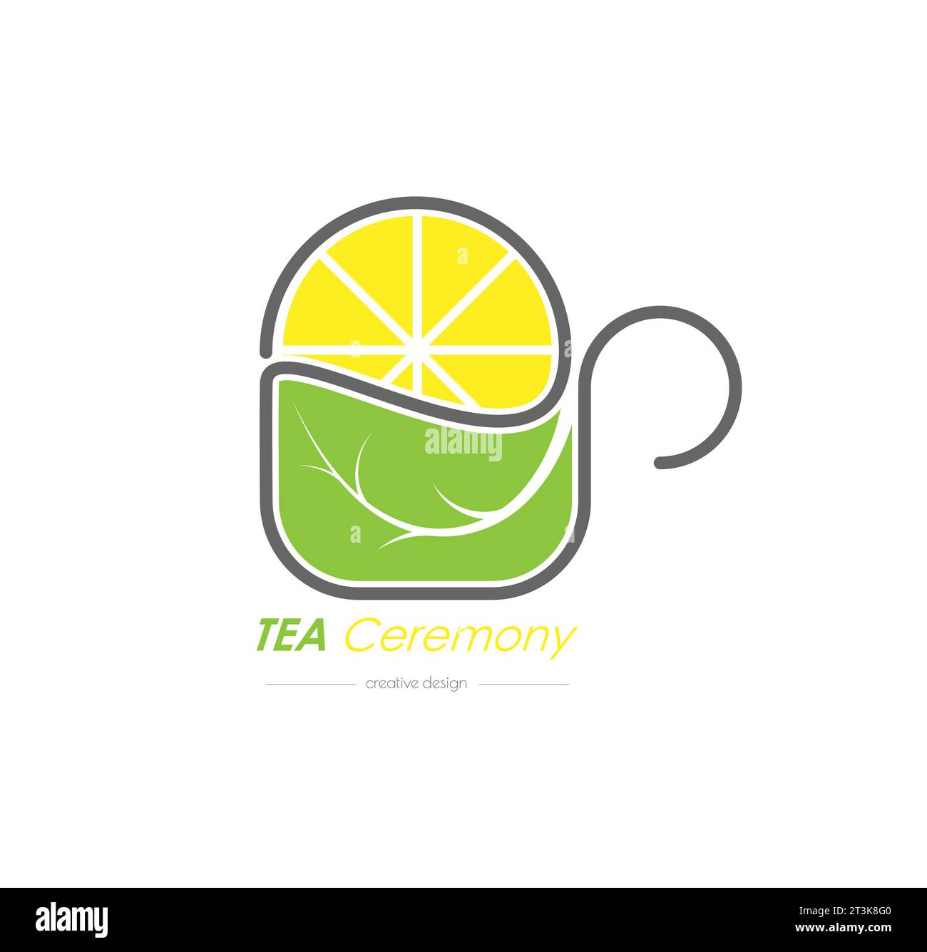 A cup of tea with lemon. Logo for business. Color pictogram for ...