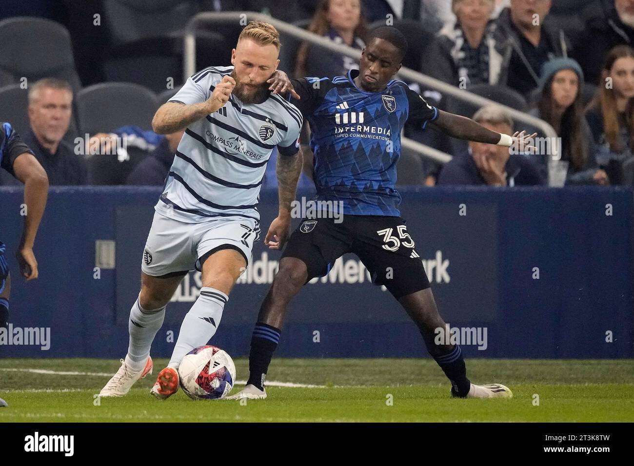 Sporting Kansas City forward Johnny Russell (7) and San Jose ...