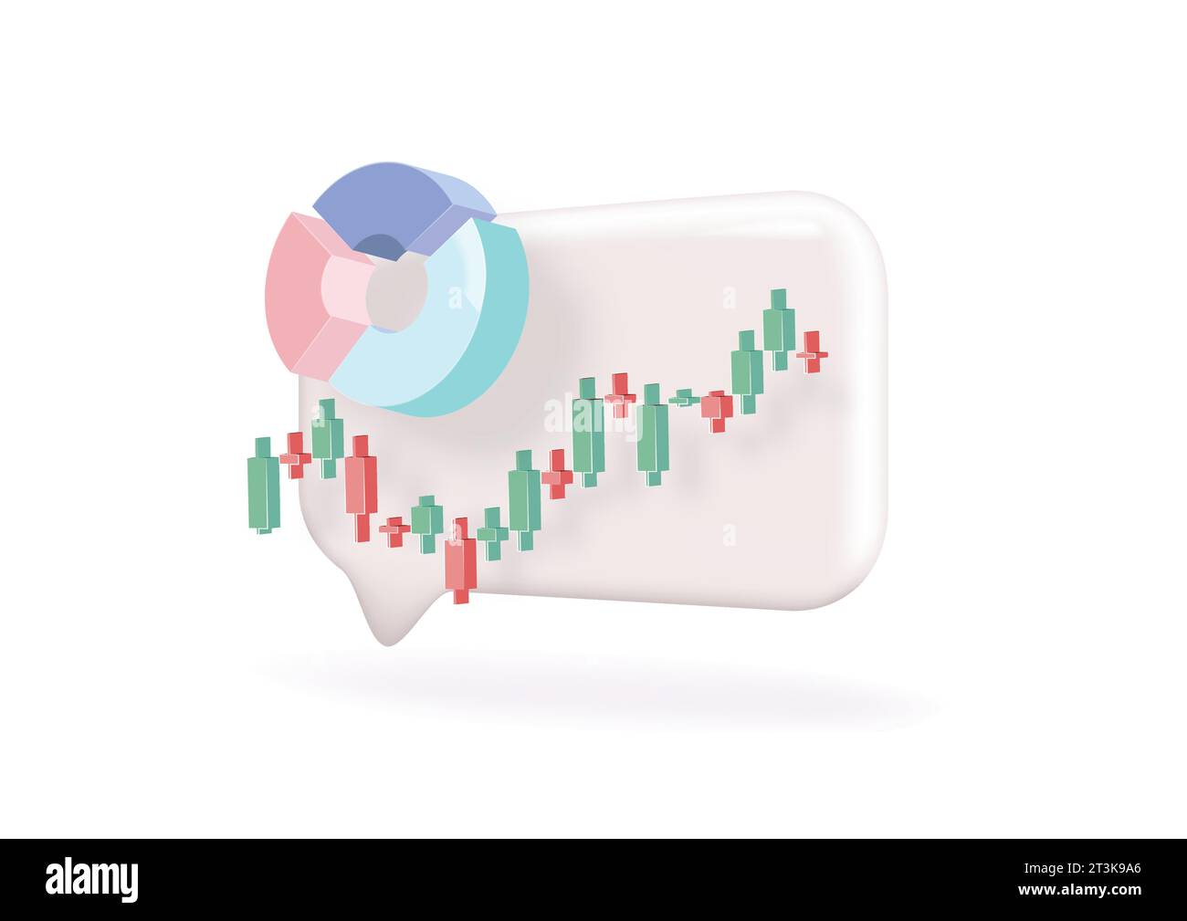 3D stock trade investment graph icon in market. 3d Sell and buy money ...