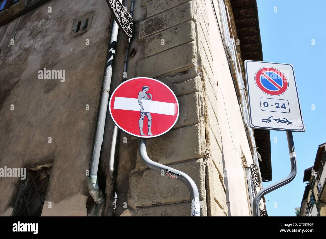 Photo of interesting traffic signs in Florence, Italy Stock Photo - Alamy