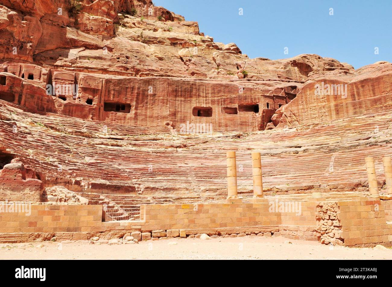 The ruins of an ancient Roman theater in Petra, Jordan Stock Photo - Alamy