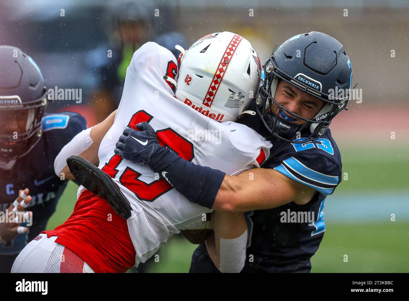 Marist Red Foxes quarterback Derek Bufano #13 is stopped by Columbia ...