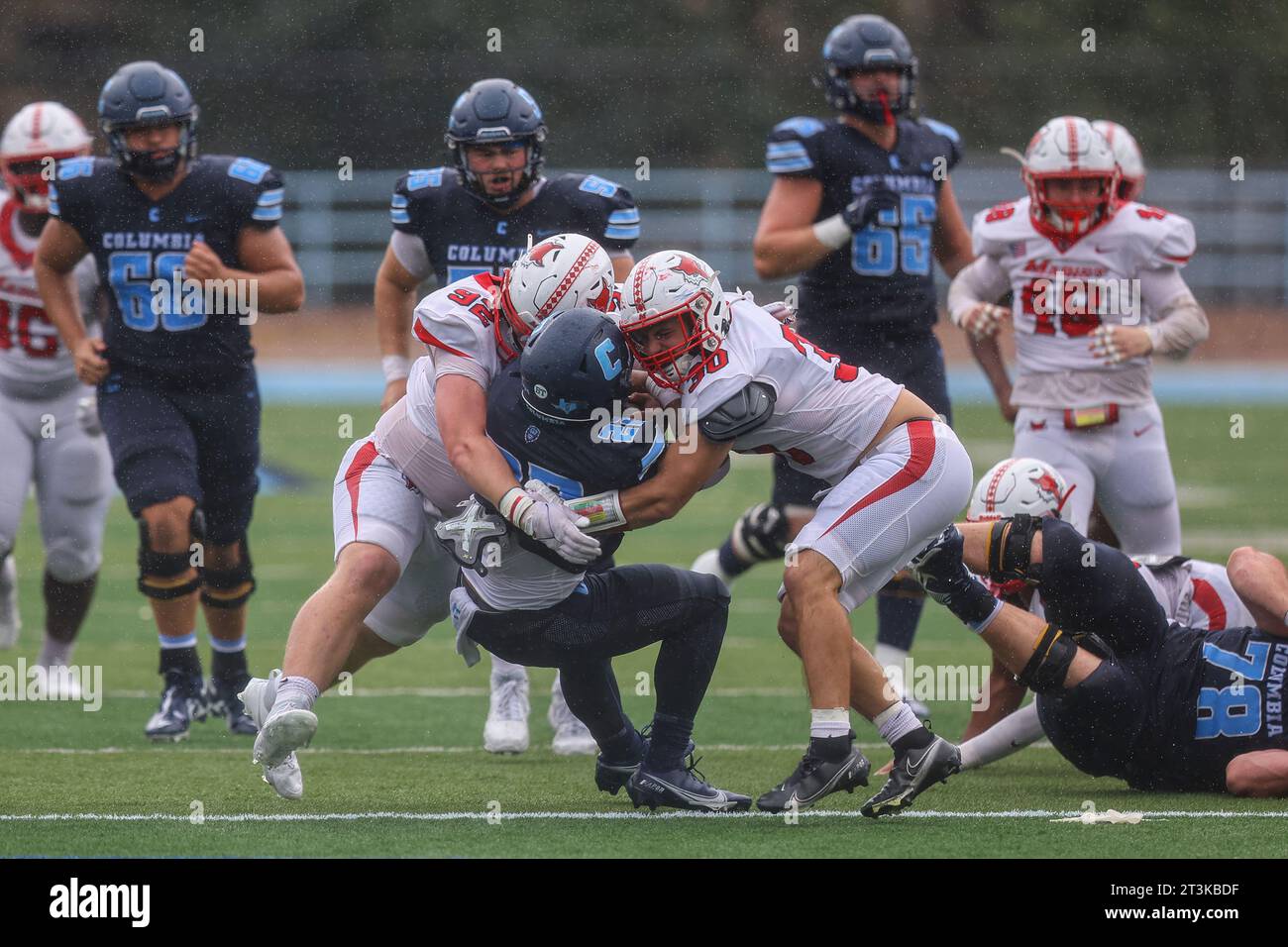 Columbia Lions running back Ty'son Edwards #22 is stoped during action ...