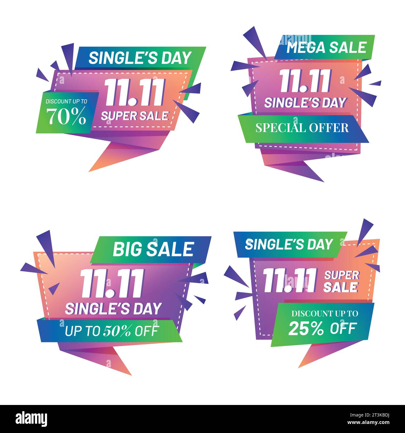 gradient single s day sale labels collection design vector illustration ...