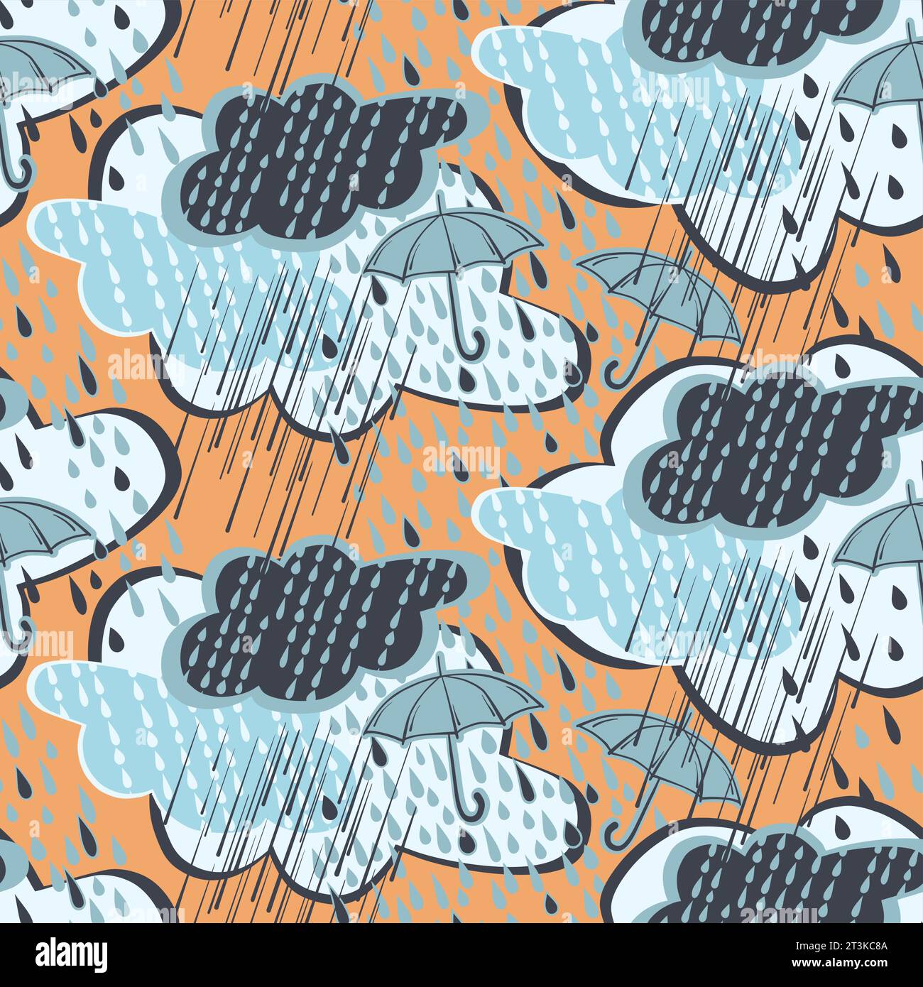 Seamless rain pattern Royalty Free Vector Image Stock Vector Image ...