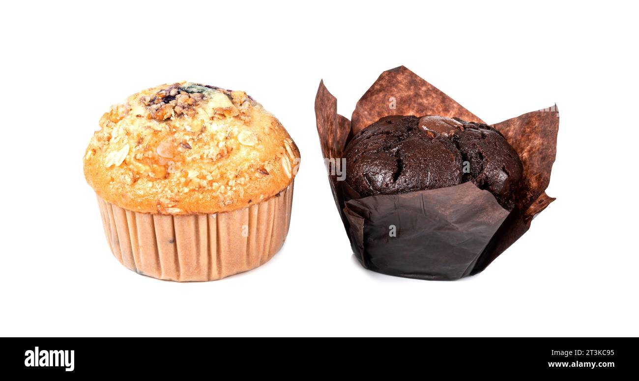 homemade muffin cake on white background Stock Photo - Alamy