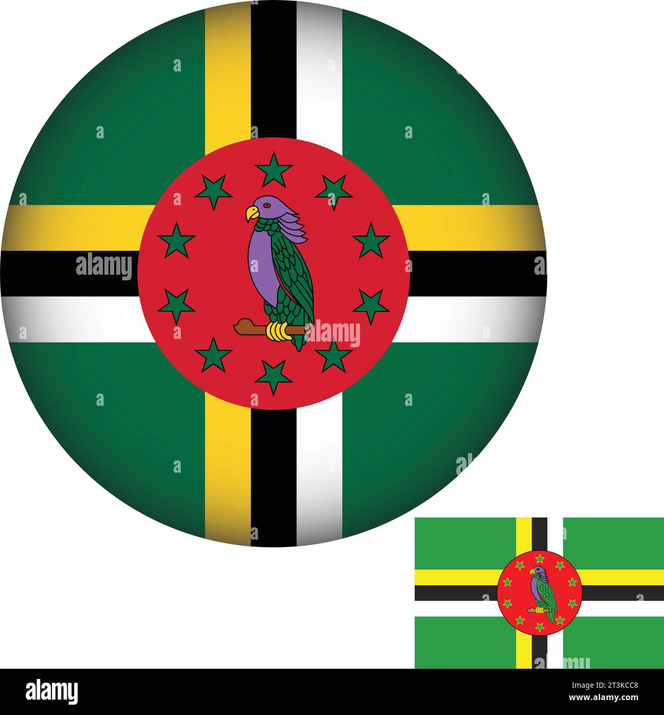 Dominica Flag Round Shape Stock Vector Image & Art - Alamy
