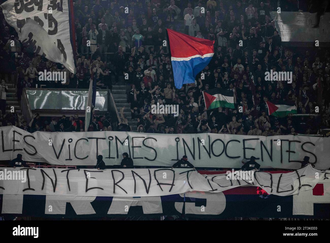 Paris, France. 25th Oct, 2023. Paris Saint-Germain (PSG) supporters ...