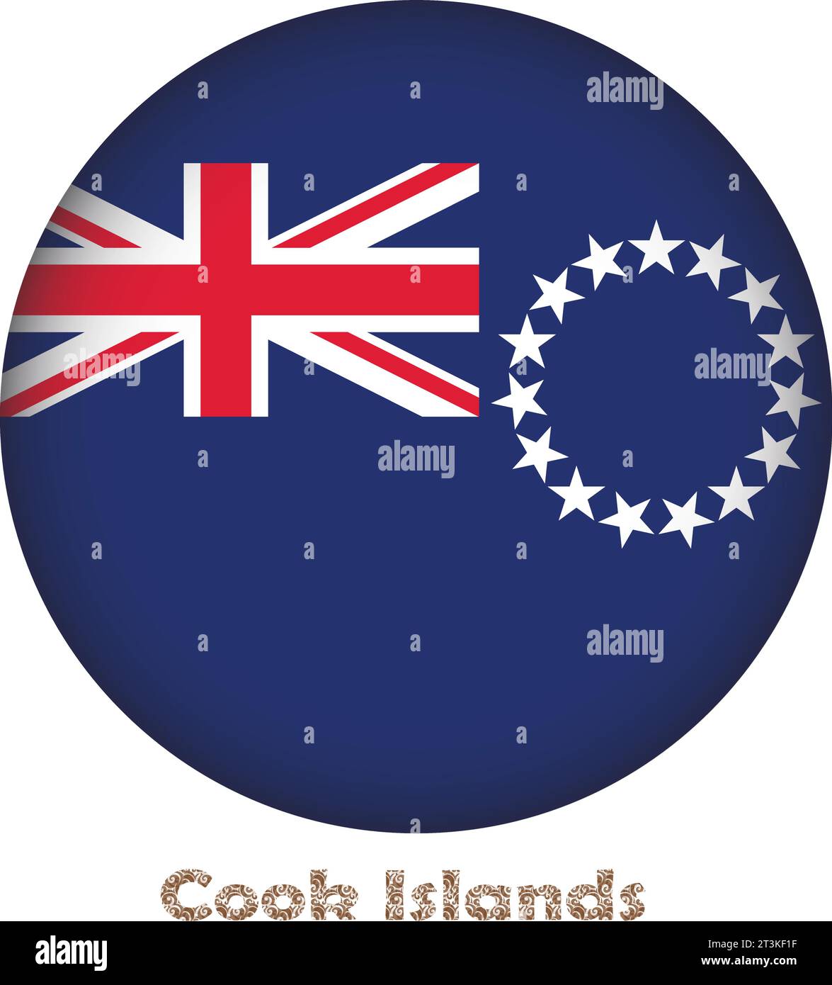 Cook Islands Flag Round Shape Stock Vector Image & Art - Alamy