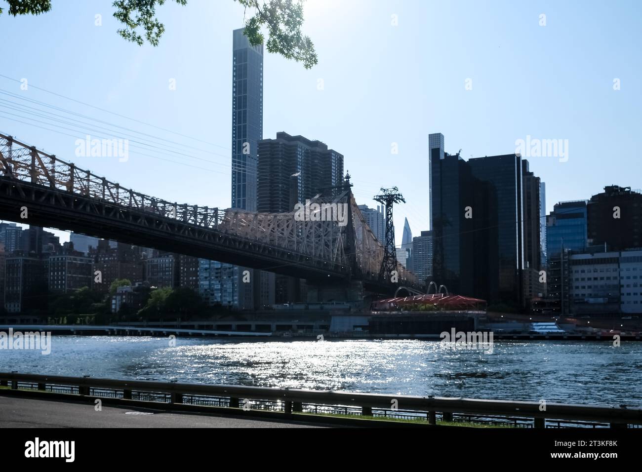 View of the Queensboro Bridge, a key cantilever bridge over the East ...