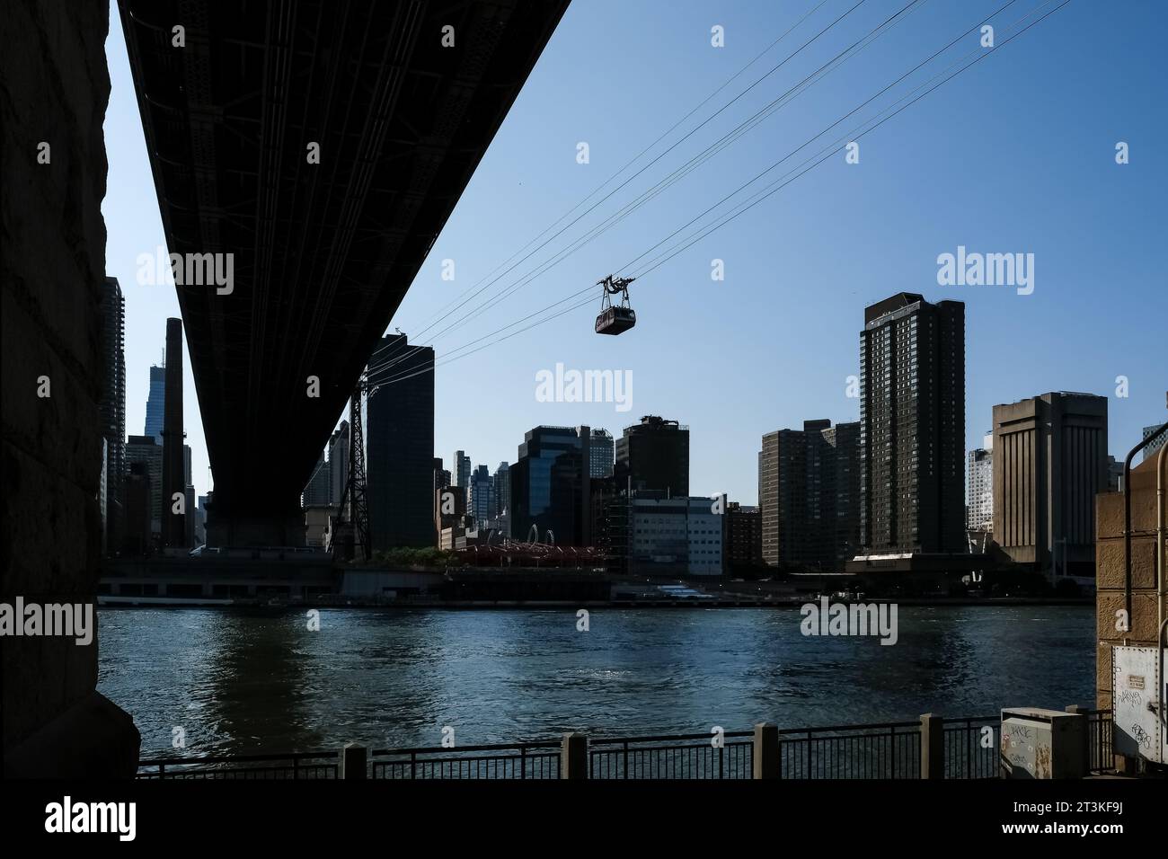 View of the Queensboro Bridge, a key cantilever bridge over the East ...