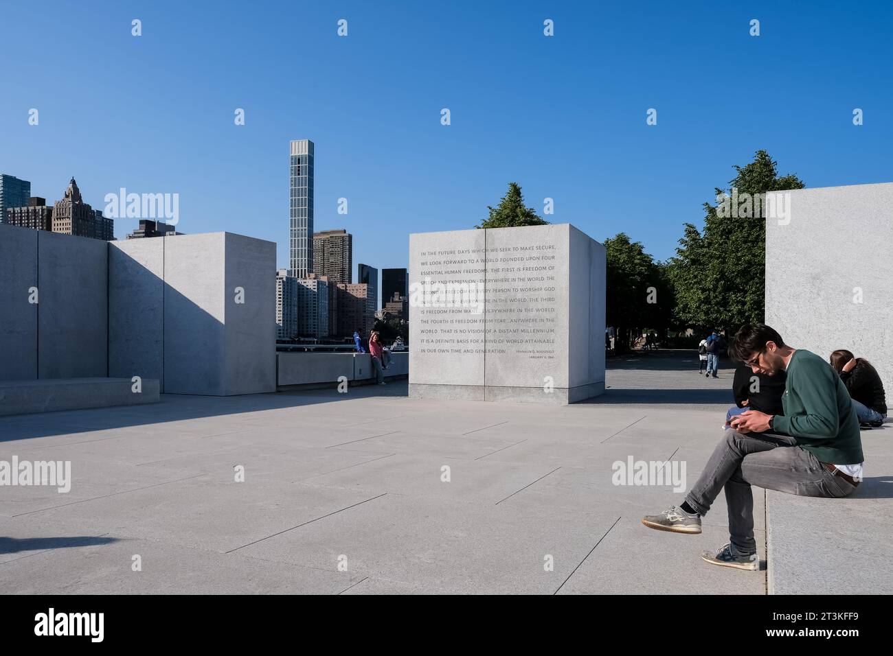 View of the Franklin D. Roosevelt Four Freedoms Park, a memorial ...