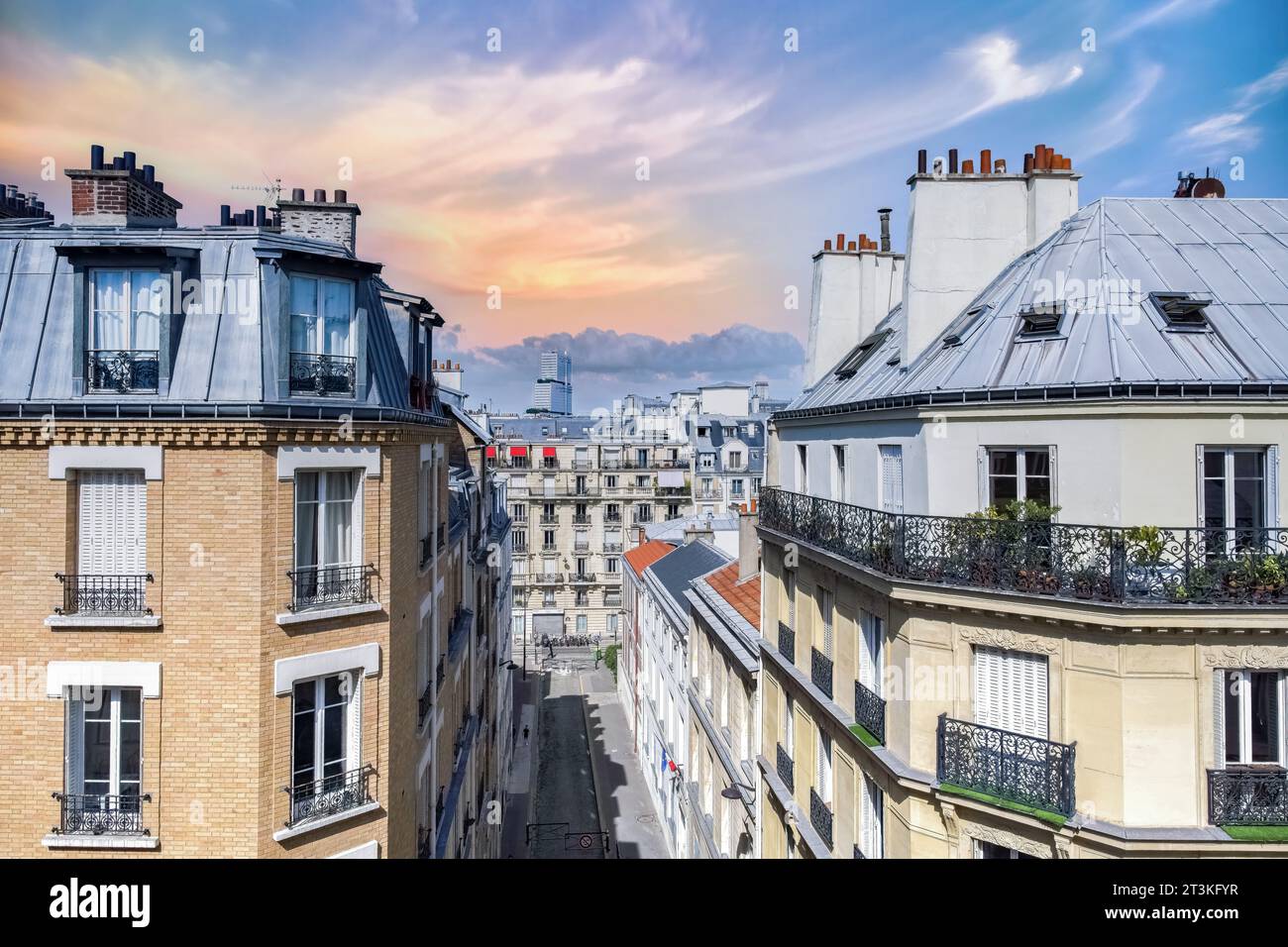 Paris, typical facades, and the new courthouse, the Palais de justice ...
