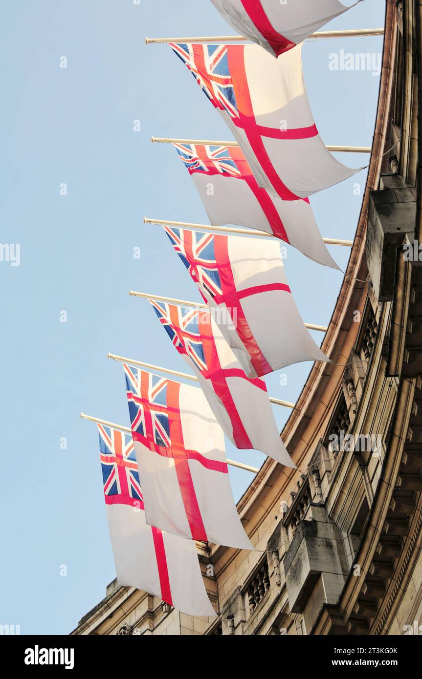 Photo of A row of English flags on buildings in London, England Stock ...