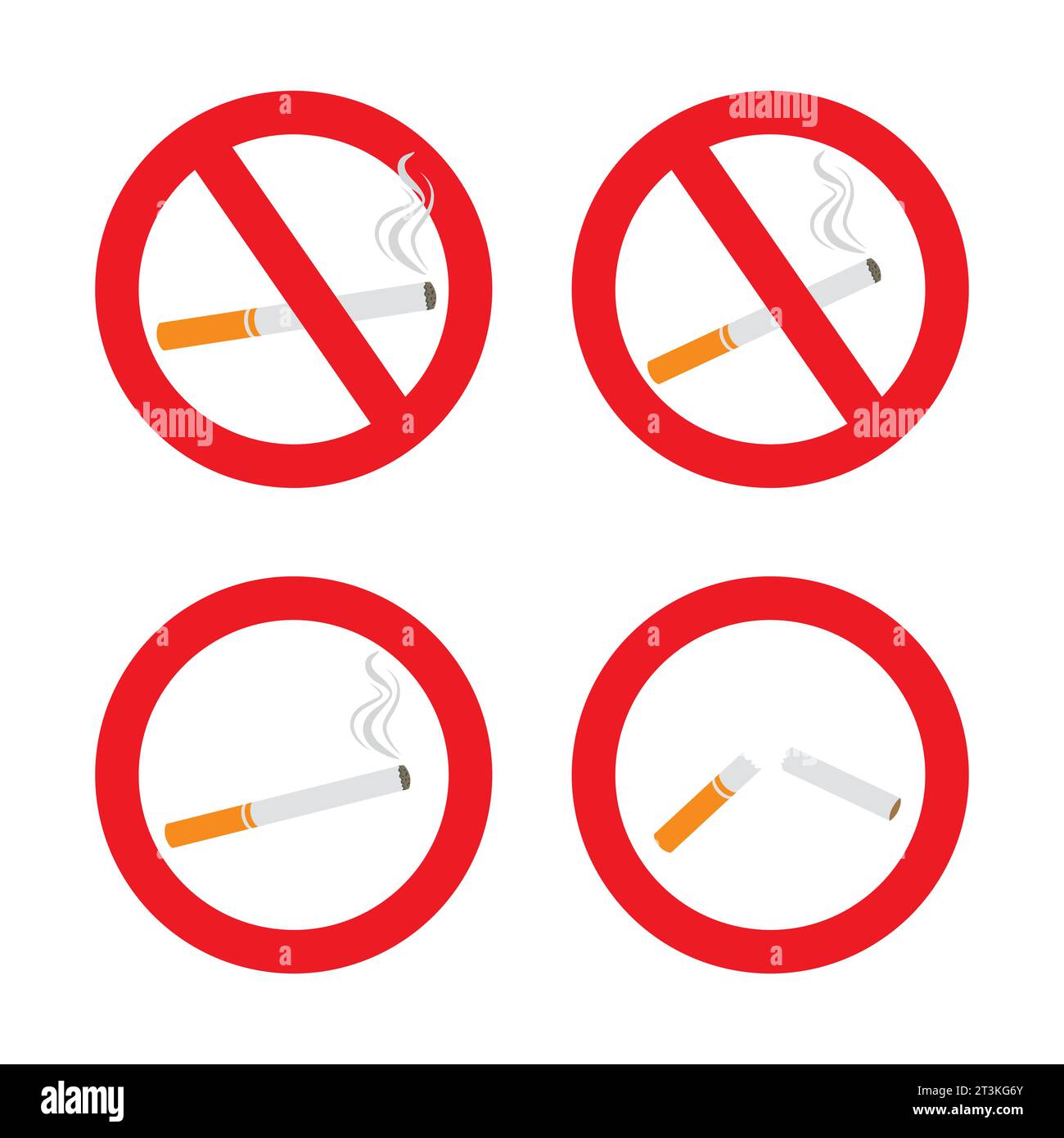 No smoking sign. Broken cigarette. Smoking area Stock Vector Image ...