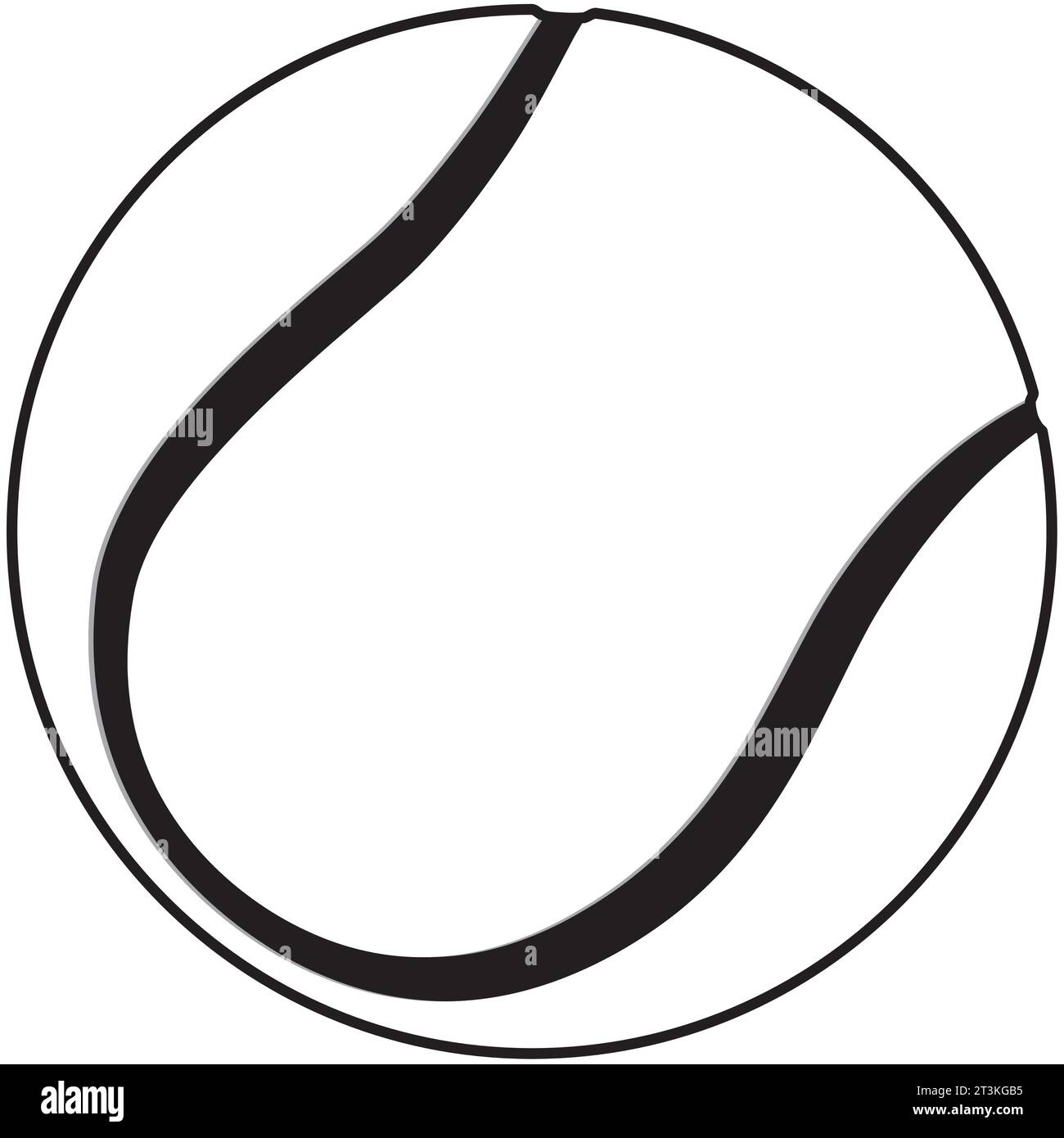 A tennis ball outline isolated in white background Stock Vector Image ...