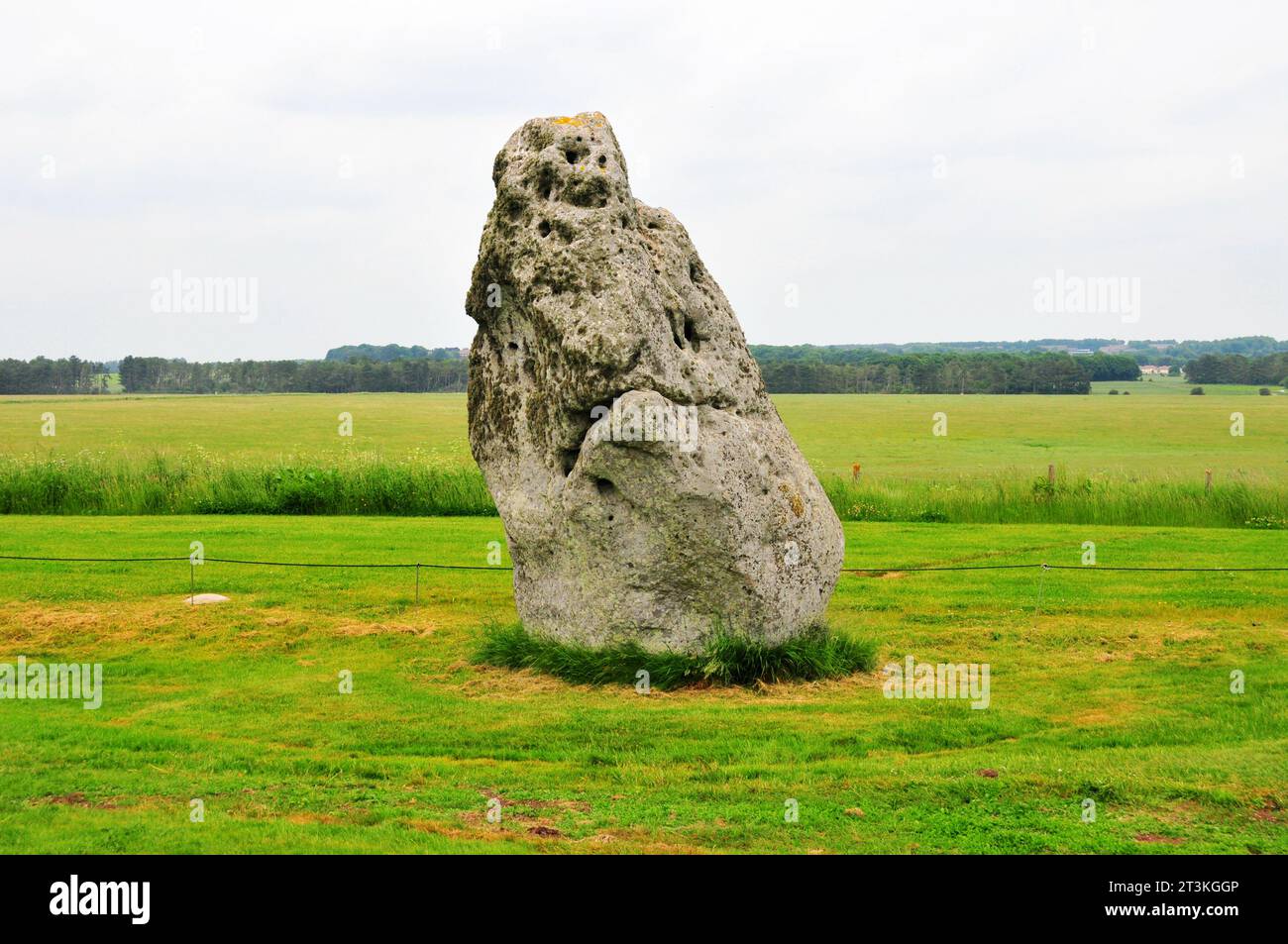 Photo of An ancient huge rock standing in the field, near Stonehenge in ...