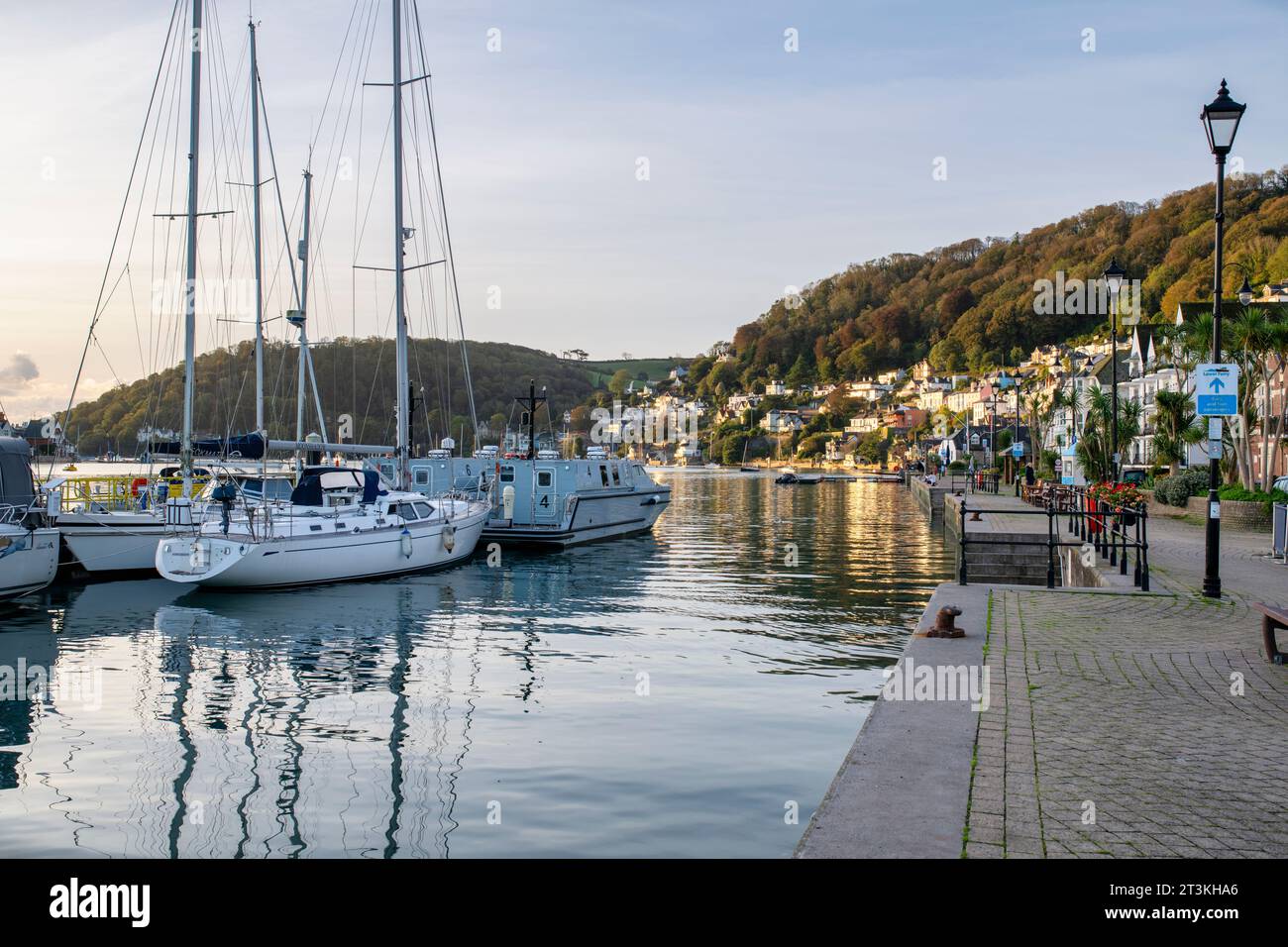 Early morning sunlight on the River Dart. Dartmouth, Devon, England ...