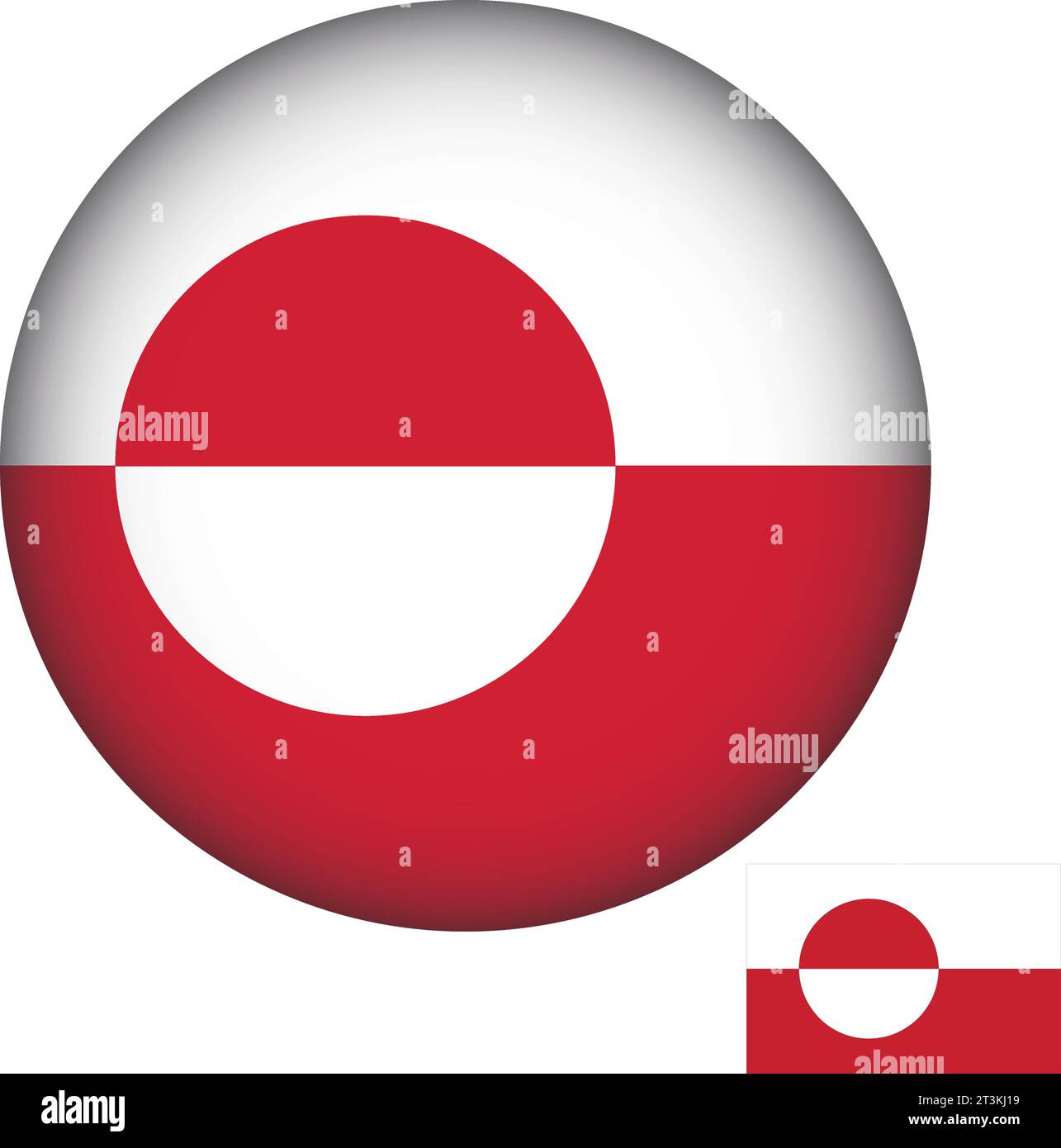 Greenland Flag Round Shape Stock Vector Image & Art - Alamy
