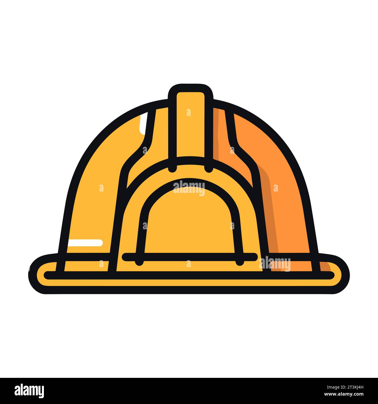 Construction helmet icon in flat style. Construction hard hat icon ...