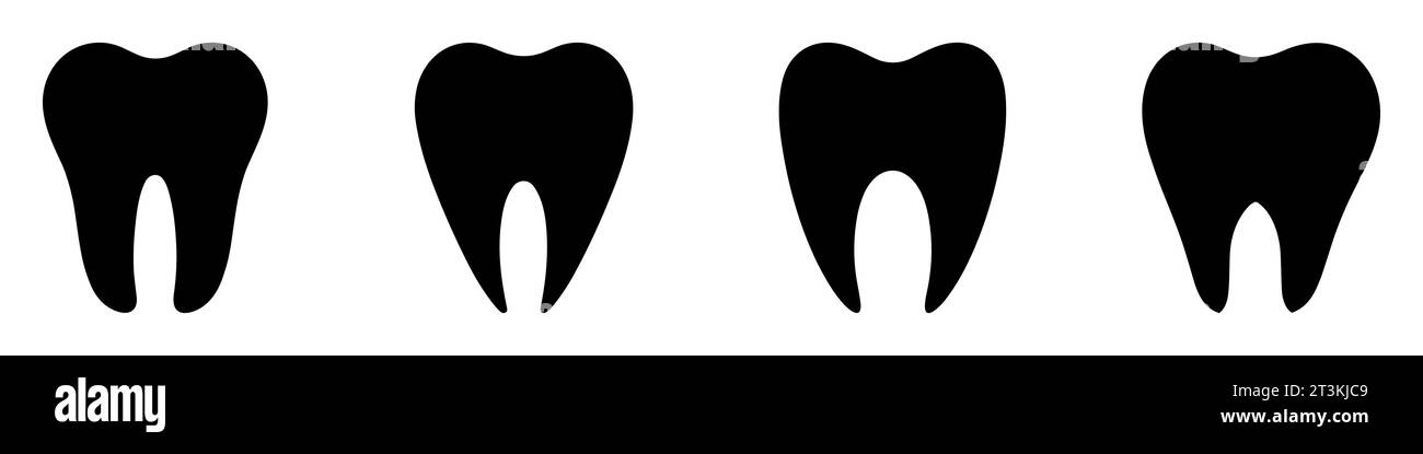 Healthy tooth icons set. Medical logo design. Dental symbol isolated on ...
