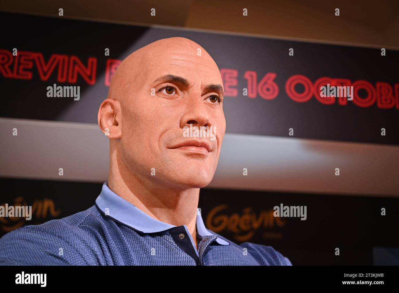 Photo taken on October 25, 2023 of Dwayne Johnson's updated wax figure ...
