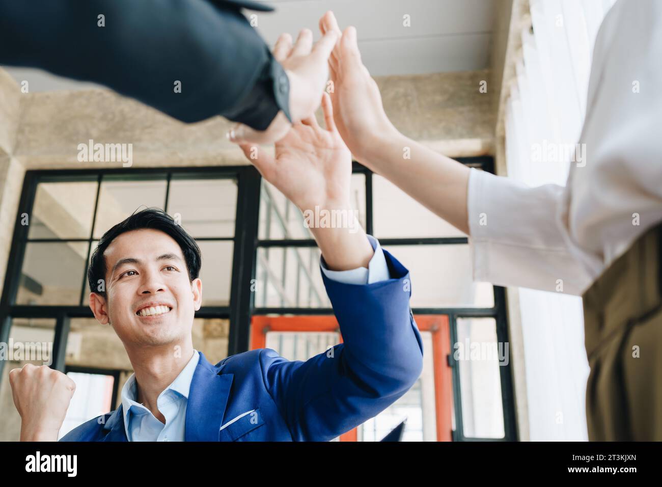 Business Success concept with partner, Partnership Giving Fist Bump ...