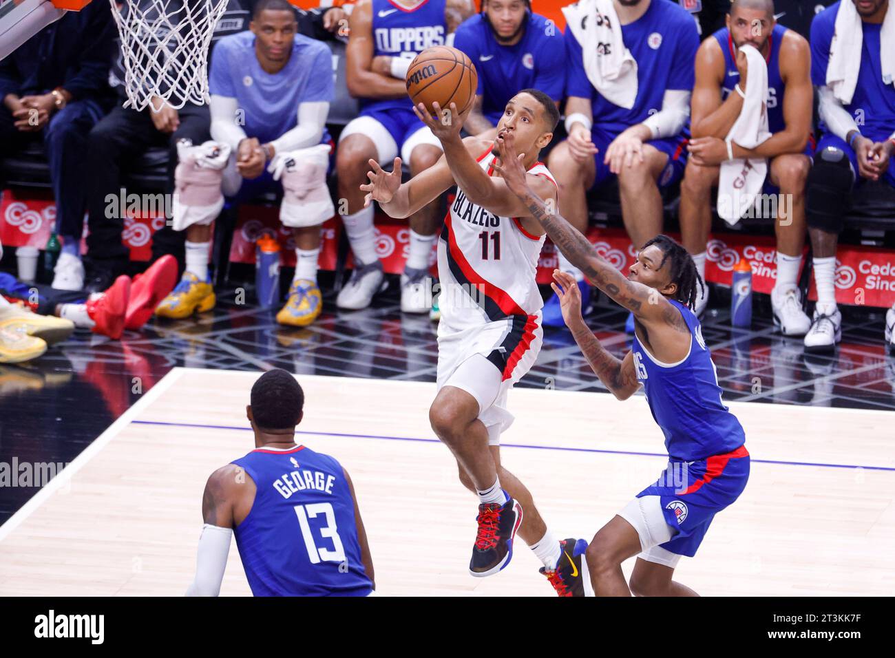 Los Angeles, California, USA. 25th Oct, 2023. Portland Trail Blazers ...