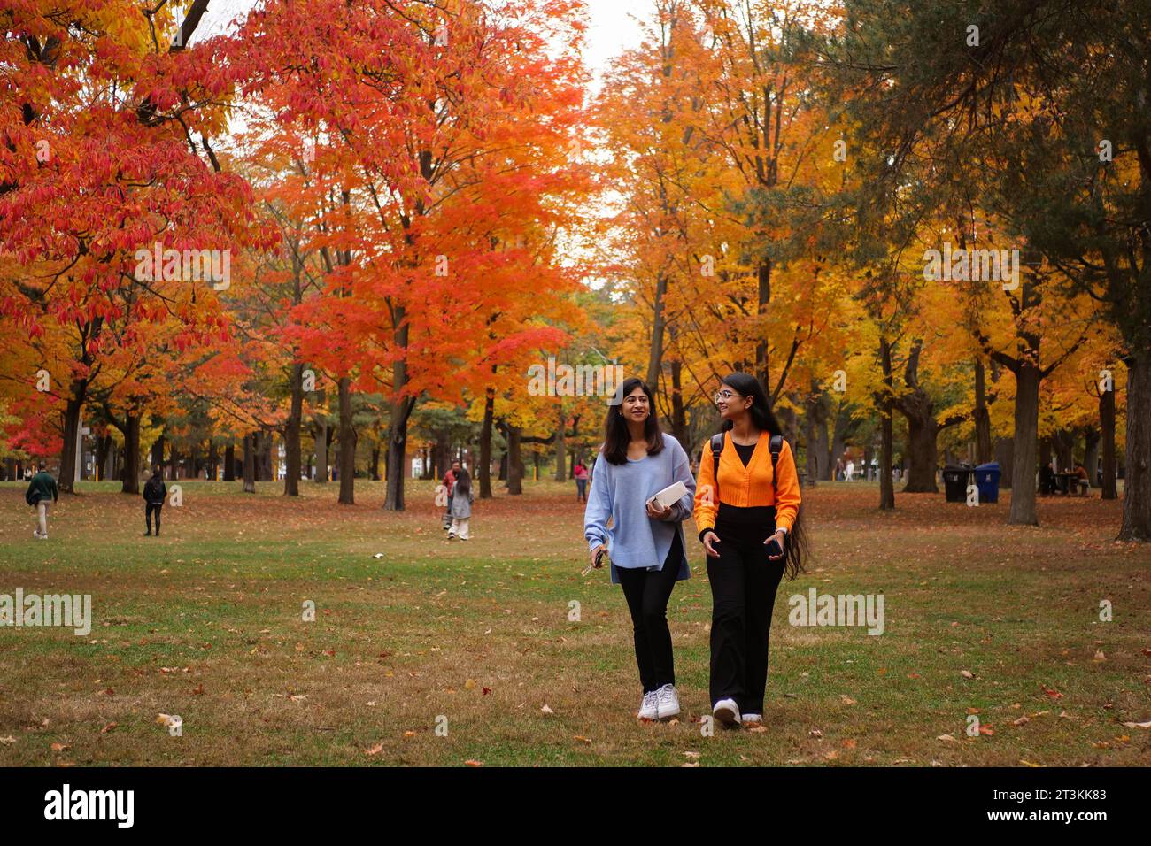 Toronto, Canada. 25th Oct, 2023. People stroll in High Park during the ...