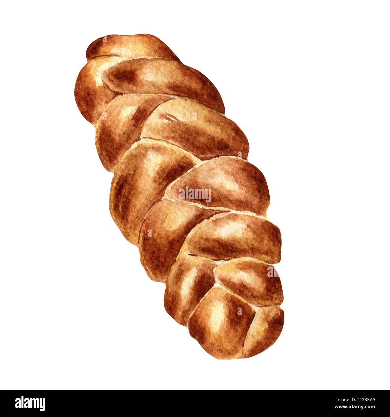 Challah tradition Jewish bread watercolor illustration isolated on ...