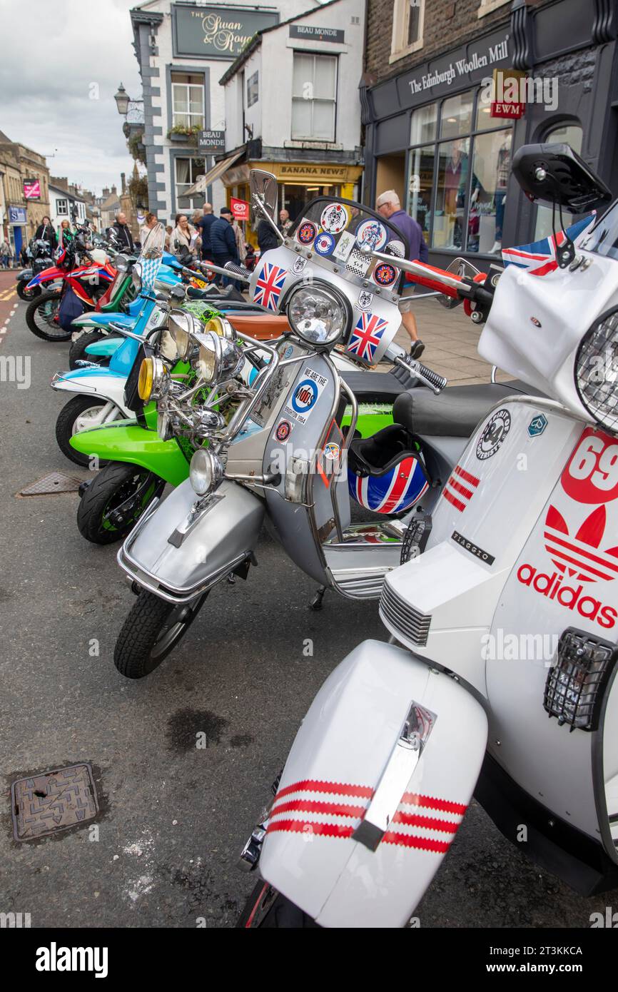Ribble Valley scooter rally, scooterists meet up in castle street ...
