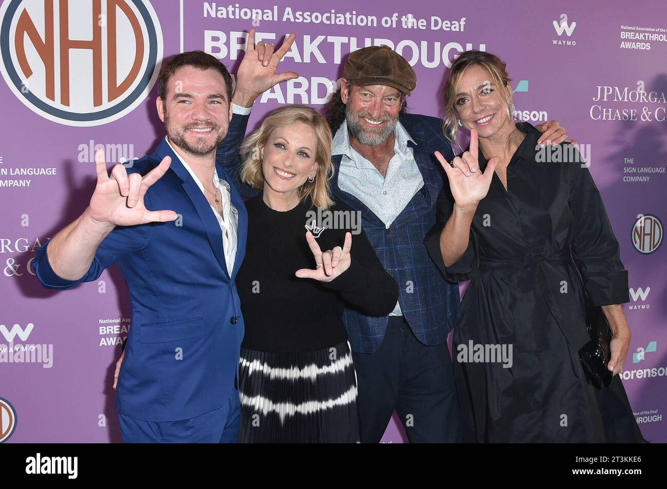 Daniel Durant, from left, Marlee Matlin, Troy Kotsur, Sian Heder attend ...